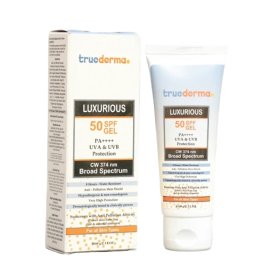 True Derma Luxurious SPF 50 Sunscreen Gel, 60GM