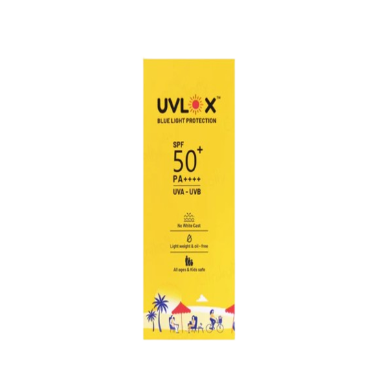 Uvlox Blue Light Protection Sunscreen SPF 50+ PA++++ 50gm – Dermatics.in