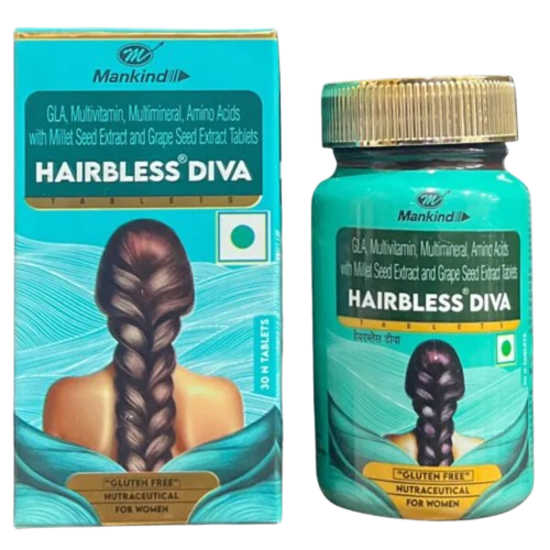 Hairbless Diva Tablet for Women 30Tab Bottle – Dermatics.in